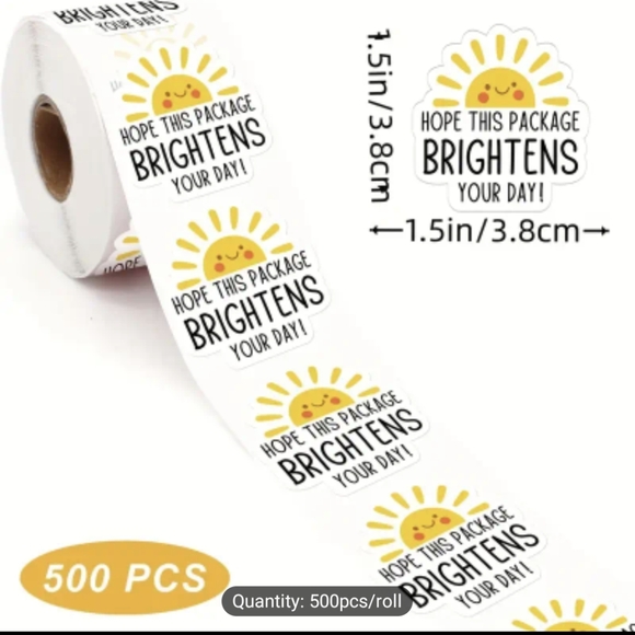 None | Office | 50 Sunshine Package Brightening Stickers Roll | Poshmark